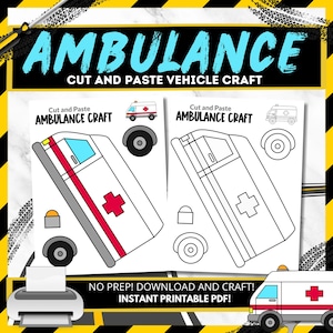 Printable Preschool Ambulance Craft Activity | Instant Download ...