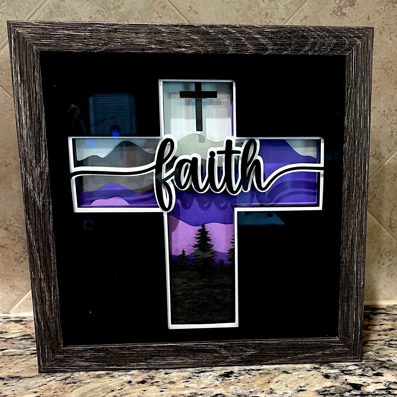 3D Layered Paper Shadow Box | Faith Wall Art | 3D Paper Art | Religious ...