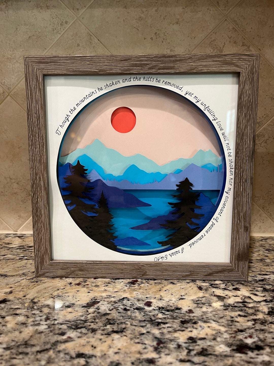 3D Layered Paper Shadow Box | Mountain Wall Art | 3D Paper Art ...