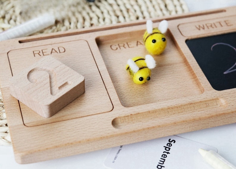Montessori Wooden Tray | Learning Handwriting Board | I Can Read ...