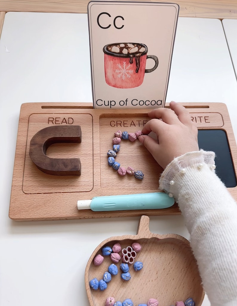 Montessori Wooden Tray | Learning Handwriting Board | I Can Read ...