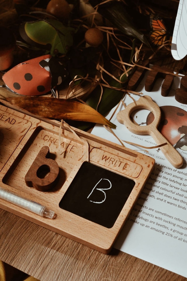 Montessori Beech Wood Learning Tray | Handwriting Practice Board - Etsy