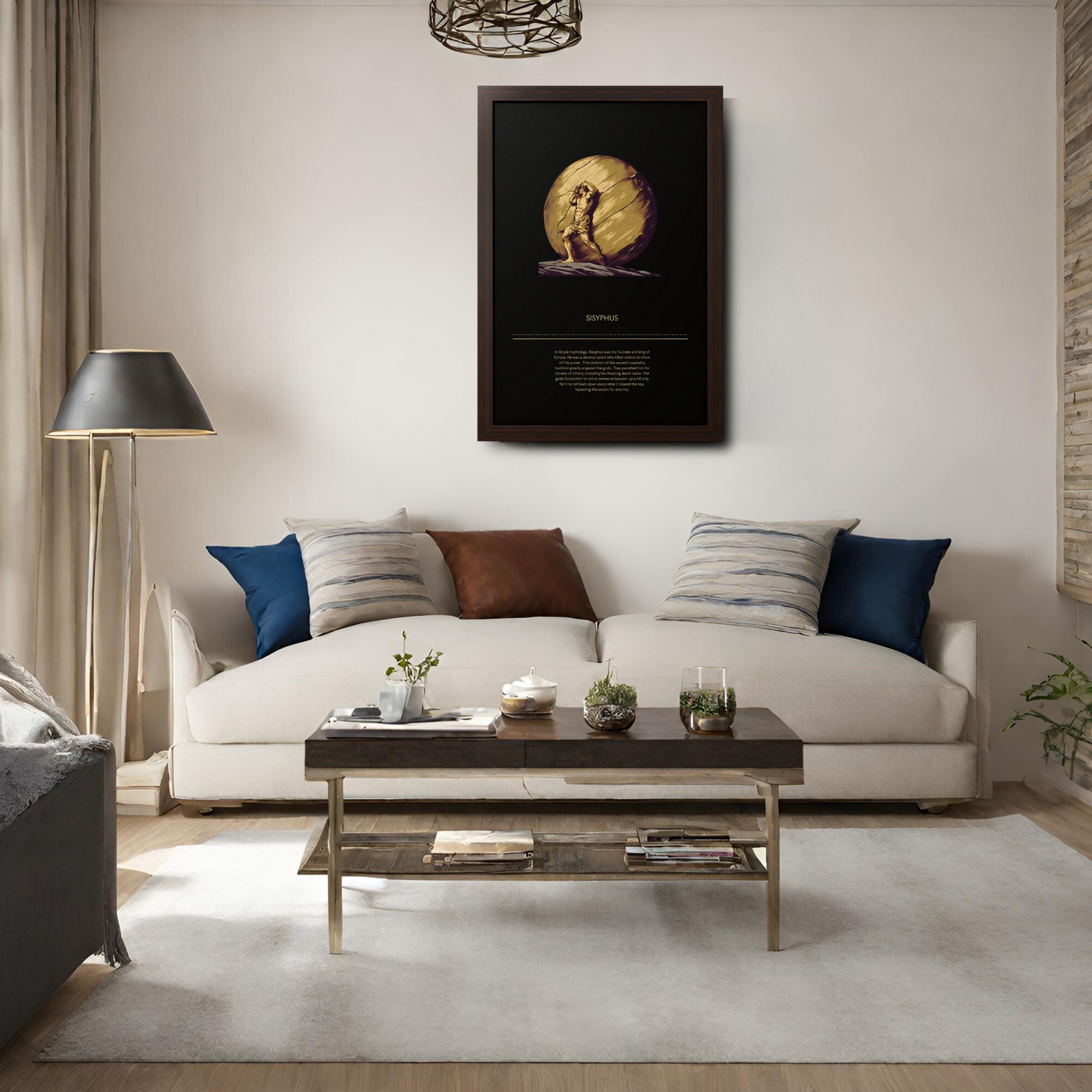 Greek Mythology Wall Art, Sisyphus Poster, Sisyphus Statue ...