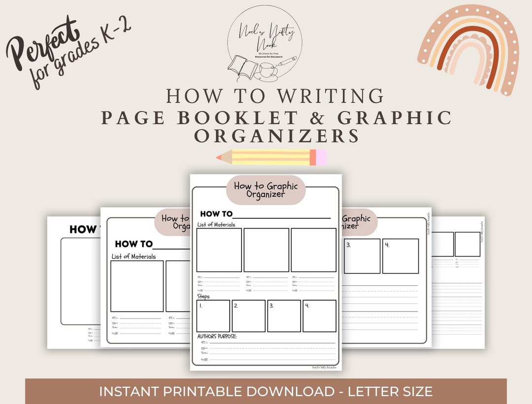 How to Writing Graphic Organizer and Booklet, Grades K-2 Writing ...