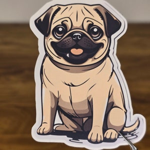 Puggy Vinyl Sticker for Laptop, Bumper, Ipad, Cell Phone, Tumbler, Etc ...