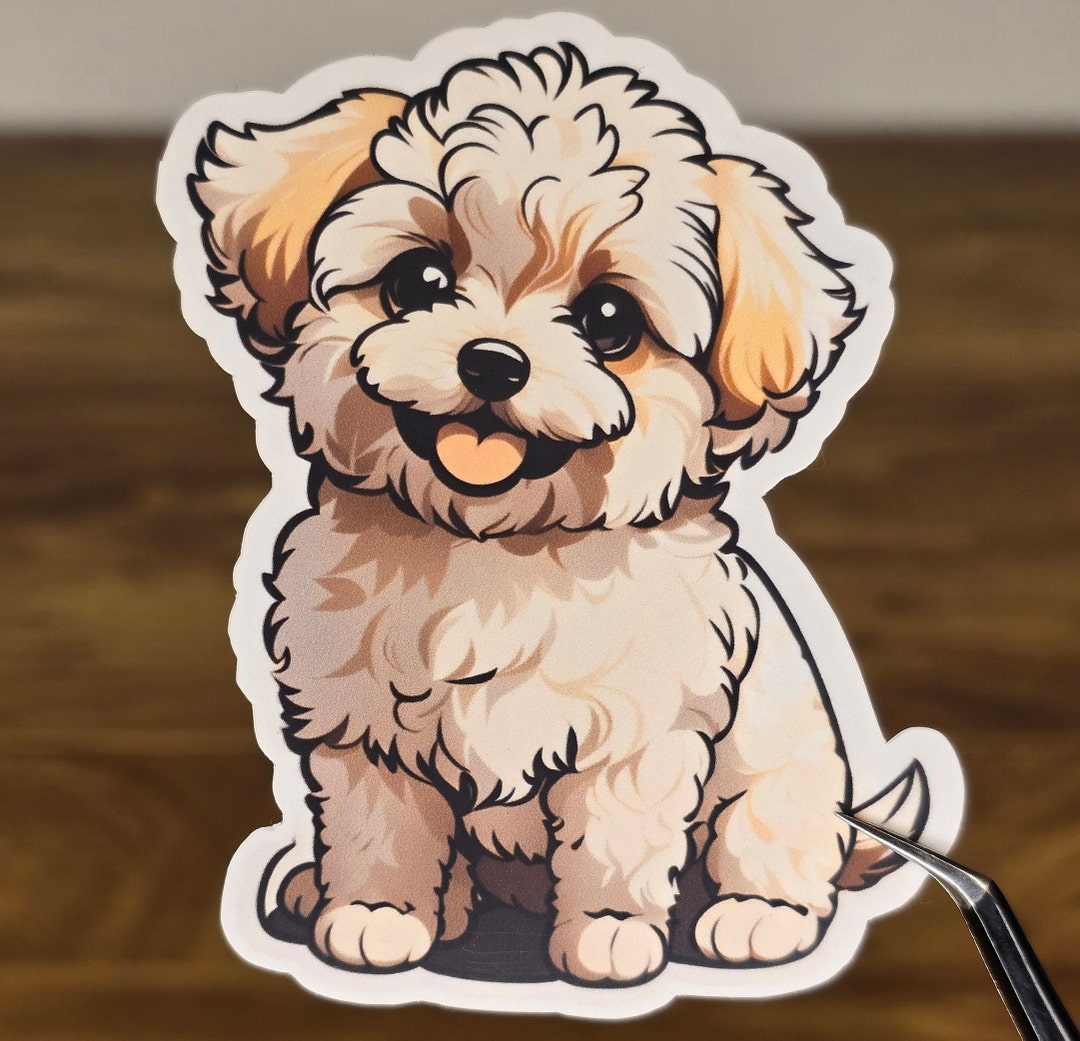 Maltipoo Vinyl Sticker for Laptop, Bumper, Ipad, Cell Phone, Tumbler ...