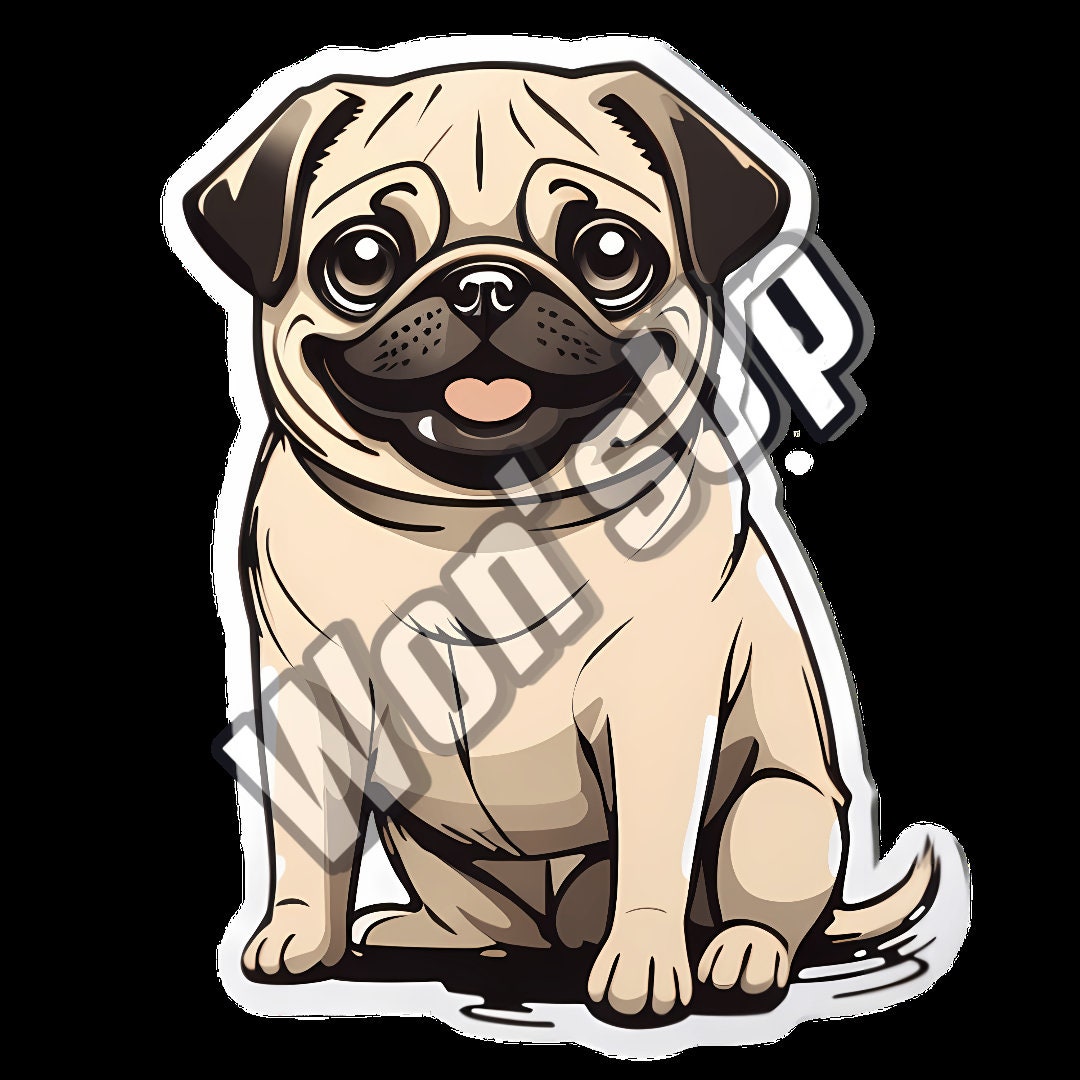 Puggy Vinyl Sticker for Laptop, Bumper, Ipad, Cell Phone, Tumbler, Etc ...