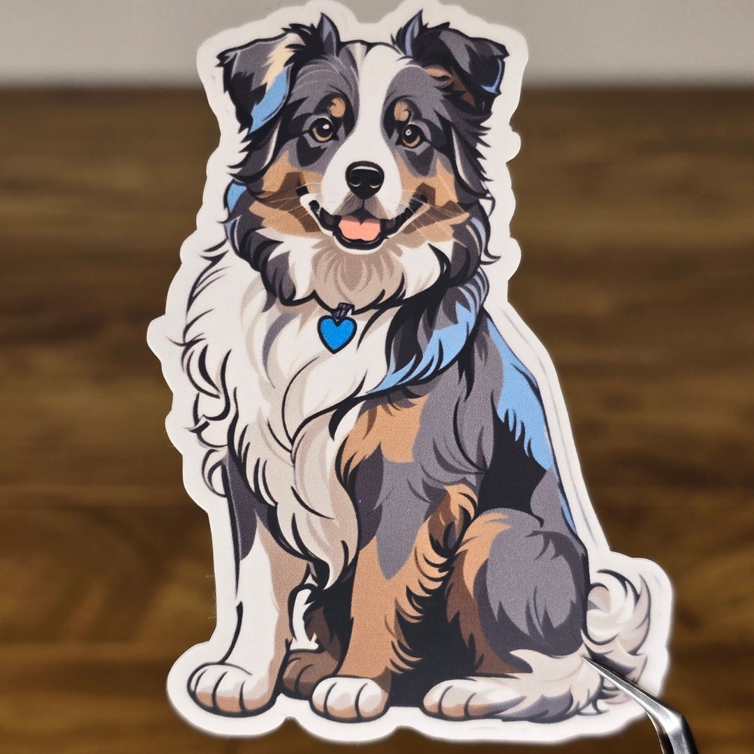Australian Shepherd Vinyl Sticker for Laptop, Bumper, Ipad, Cell Phone ...