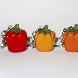 Bell Pepper Keychain, Handmade Polymer Clay Keychains, Cute Bag Charm ...