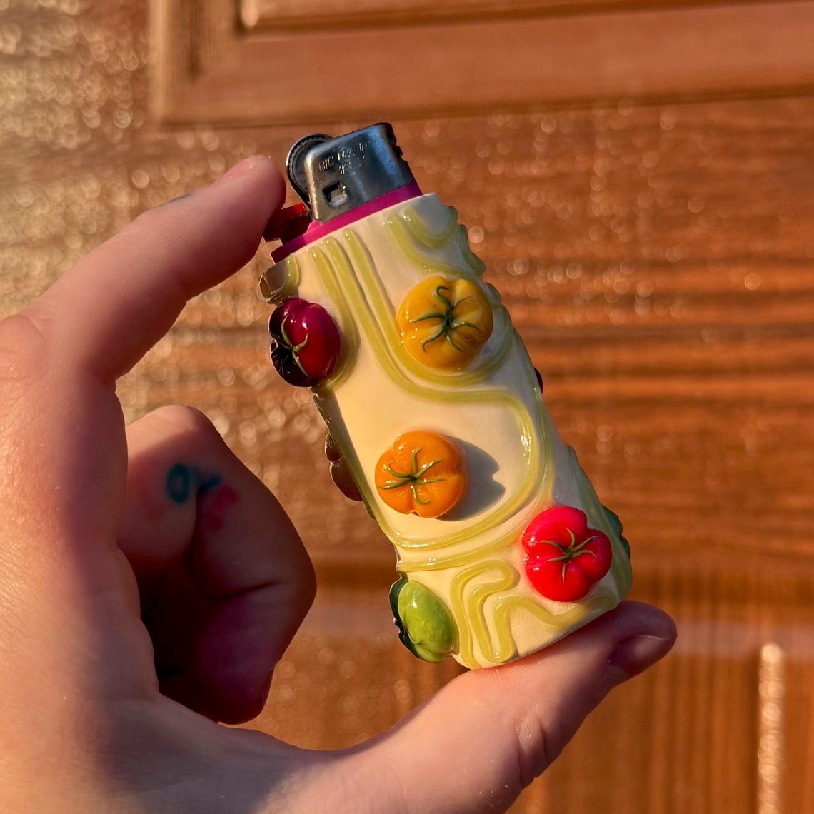Tomato Lighter Case, Handmade Clay Lighter Cases, Cute Tomato Art ...