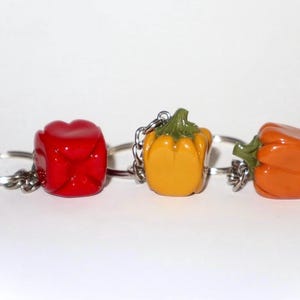 Bell Pepper Keychain, Handmade Polymer Clay Keychains, Cute Bag Charm ...