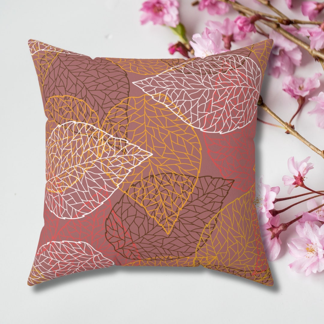 Falling Leaves Pillow, Fall Pillow, Autumn Decor, Throw Pillow, Vintage ...