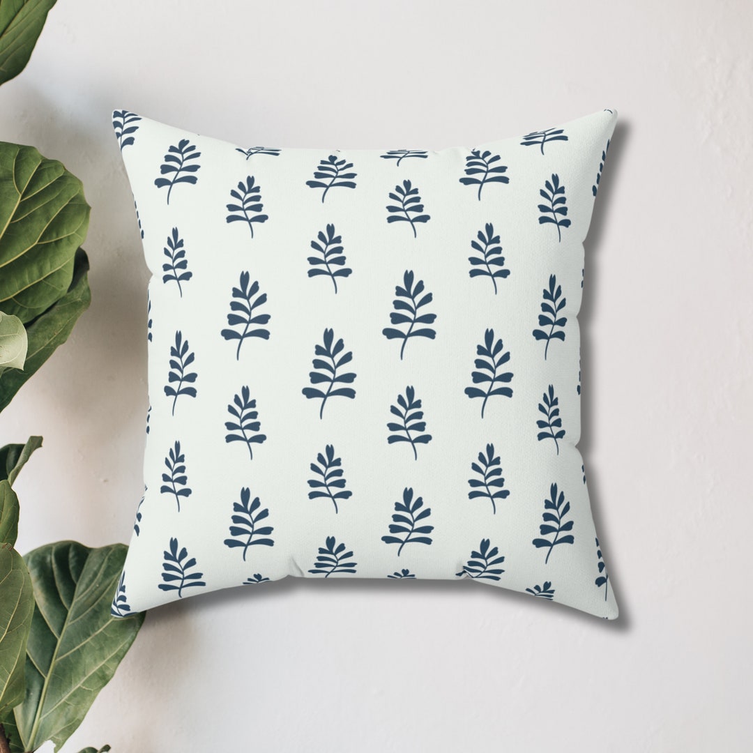 Blue Pastel Trees Pillow, White Blue Throw Pillow, Christmas Pine Trees ...