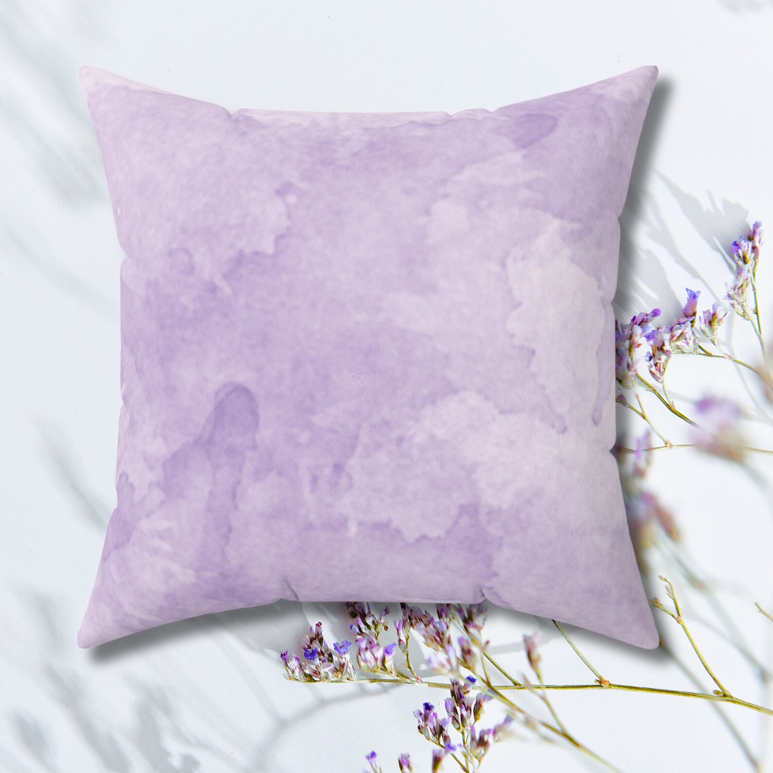 Pastel Purple Square Pillow, Lilac Color Summer Cushion, Lilac Accent ...