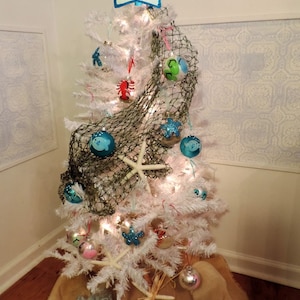 Vintage Inspired Beachy Coastal Christmas Tree Topper, Turquoise ...
