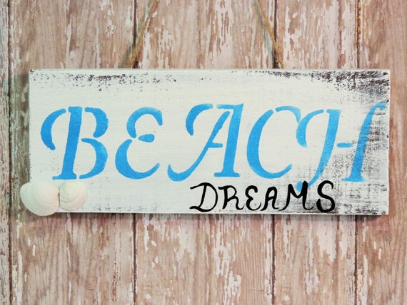 Distressed Beach Dreams Sign Shabby Chic Beach Decor | Etsy