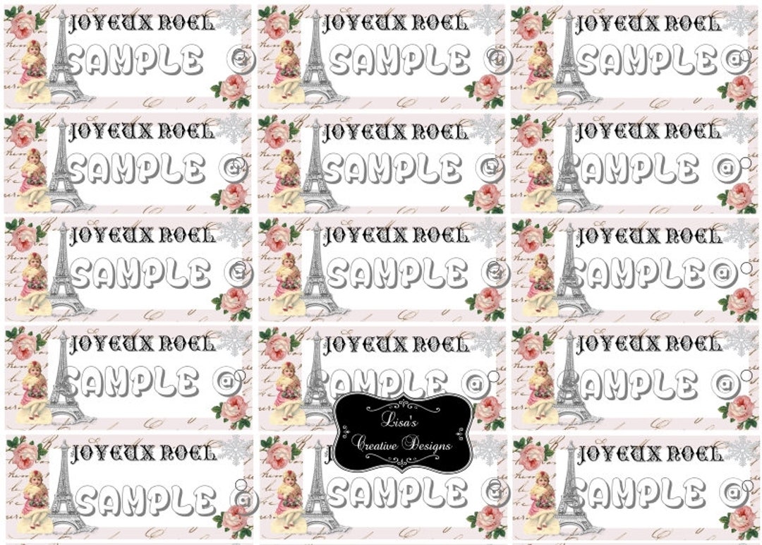 Printable French Joyeux Noel Christmas Gift Tags With French Script and ...