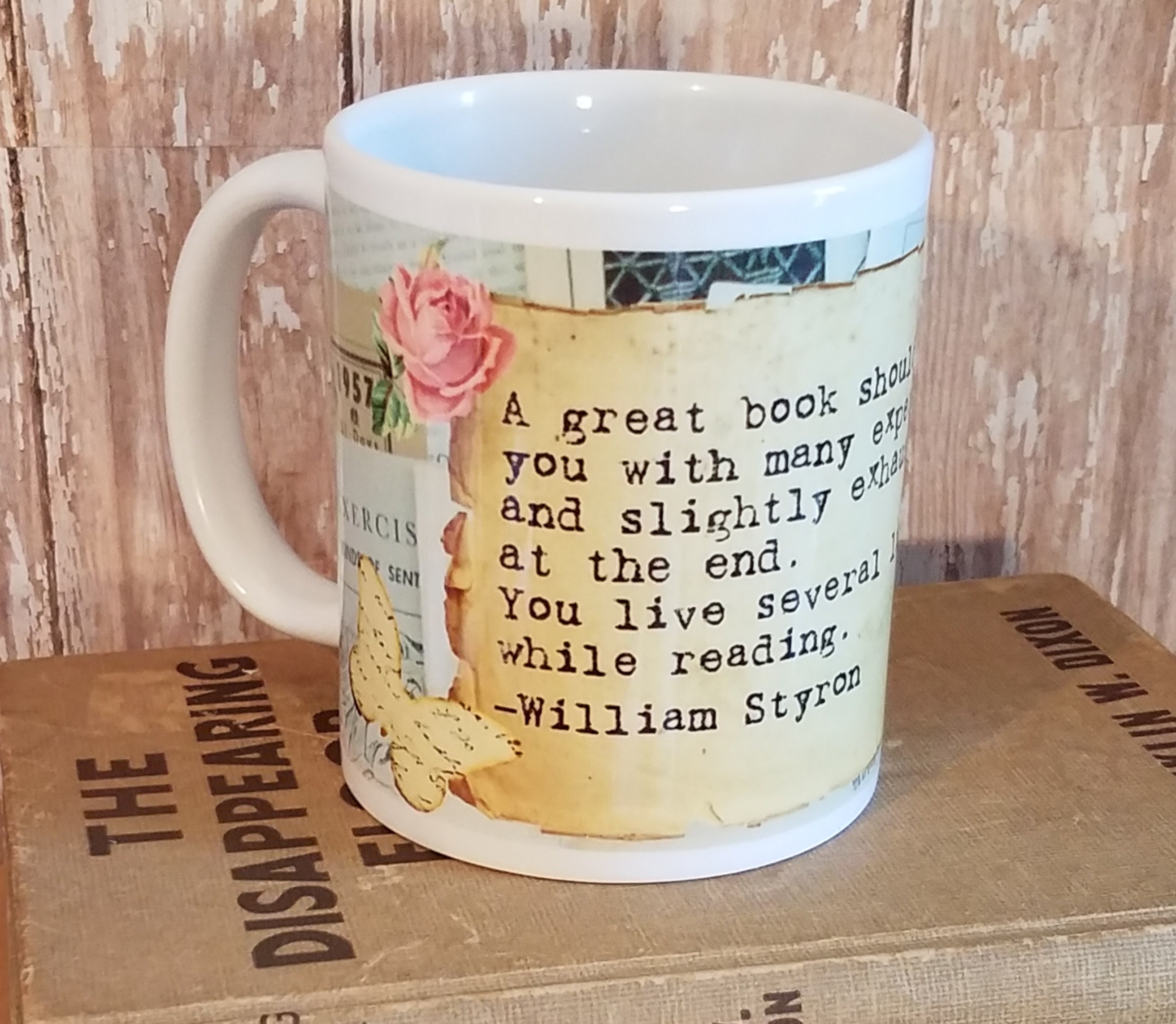 Personalized Vintage Inspired Book Lovers Coffee Mug Cup | Etsy