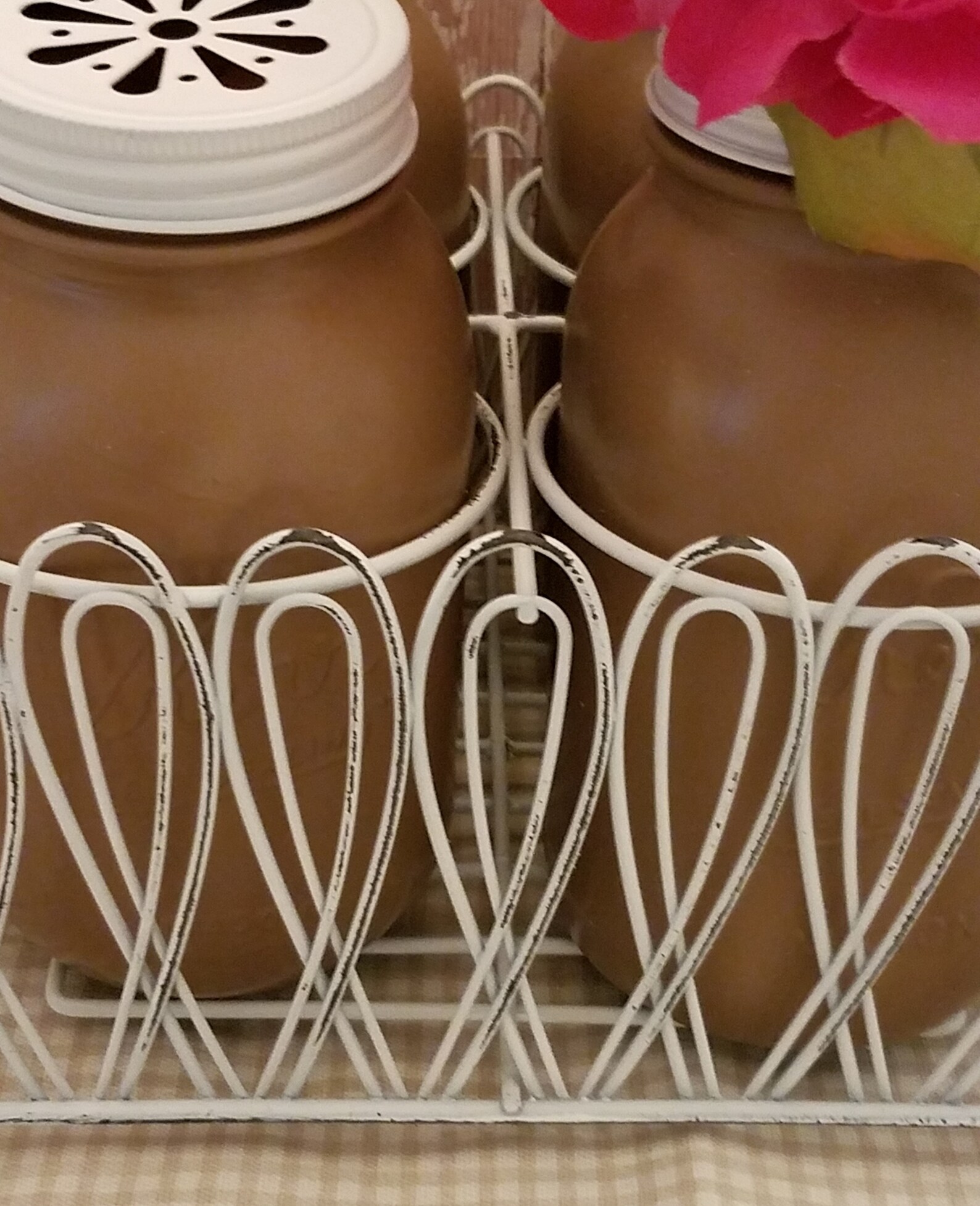 French Country Farmhouse Mason Jar Caddy W/ Distressed Painted - Etsy