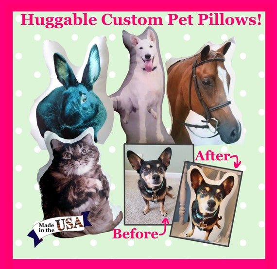 Huggable Pet Photo Pillow Personalized Custom Dog or Cat Pet - Etsy