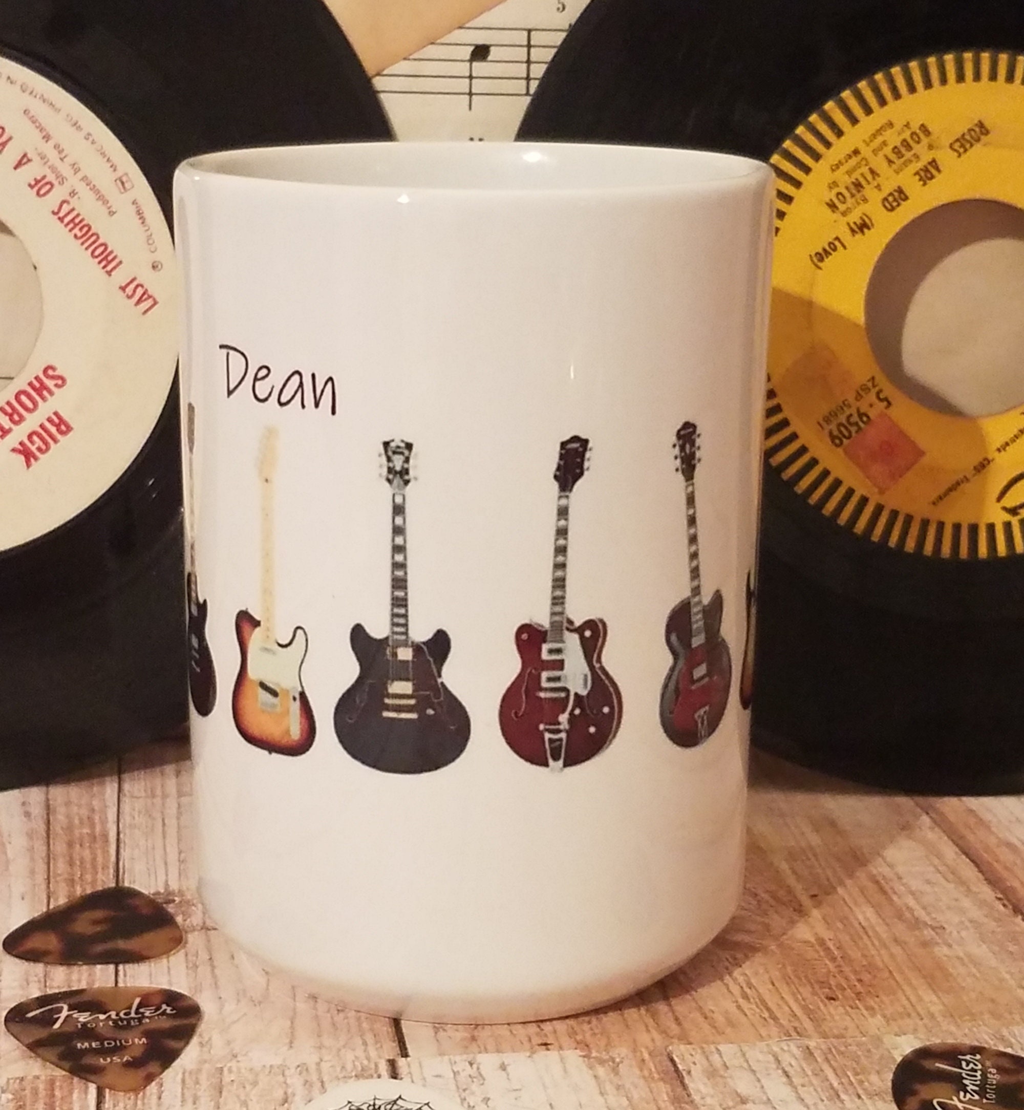 Personalized Electric Guitar Coffee Mug, Coffee Cup, Gift for Guitarist ...