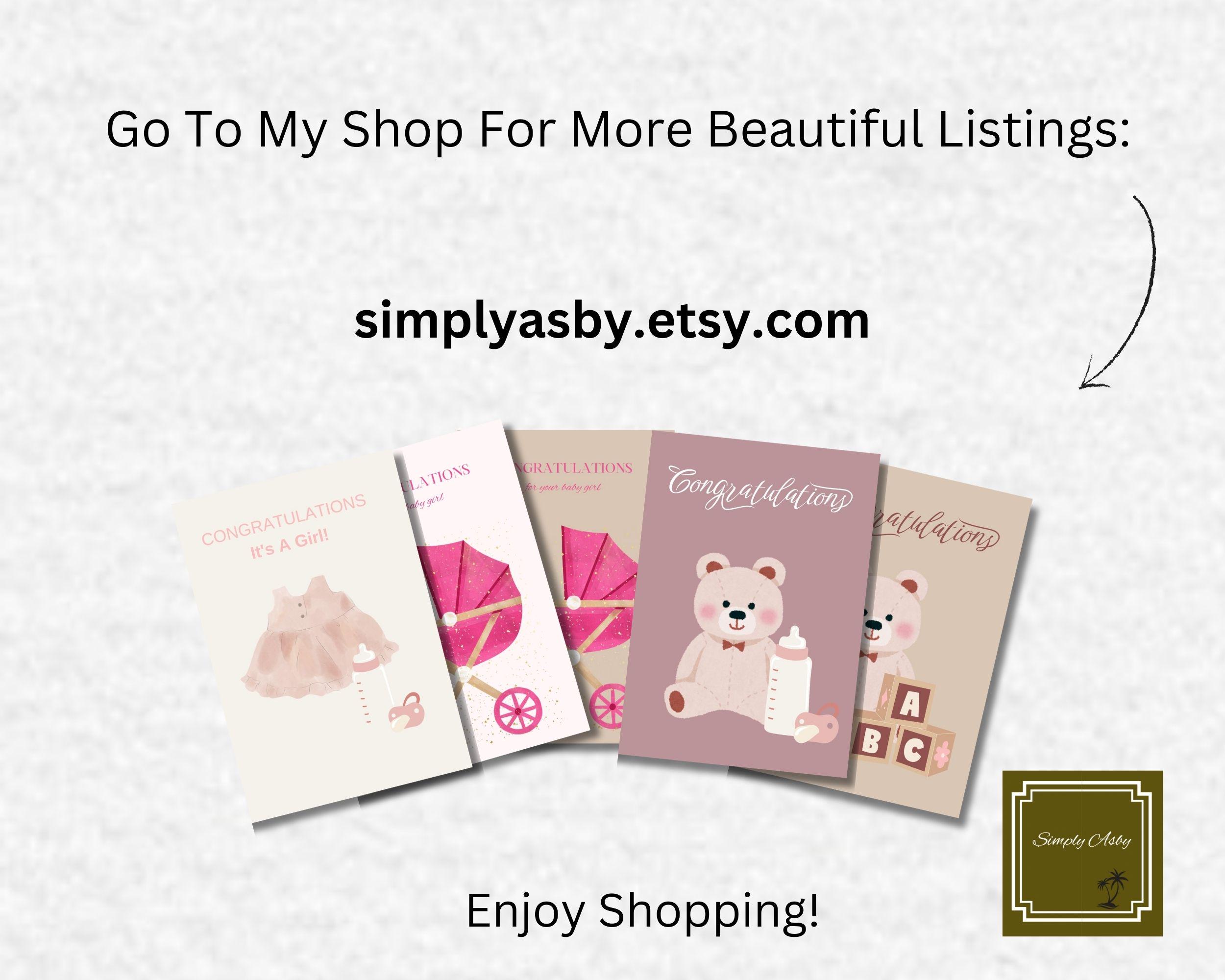 Pink Stroller Baby Card: Printable Congratulations Card (PDF) - Etsy