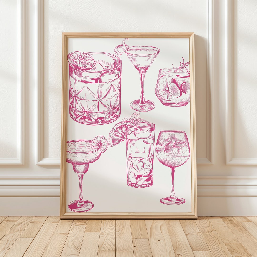 Bar Sign Poster Cocktail Poster Martini Wall Art Aesthetic Printable ...