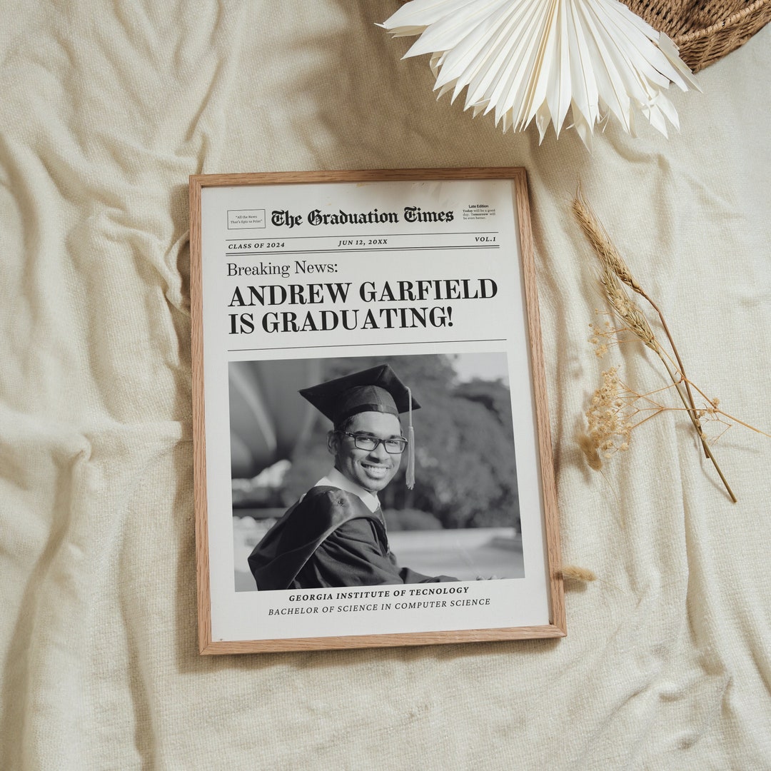 Custom Graduation Portrait Newspaper | Graduating Gift | Custom ...