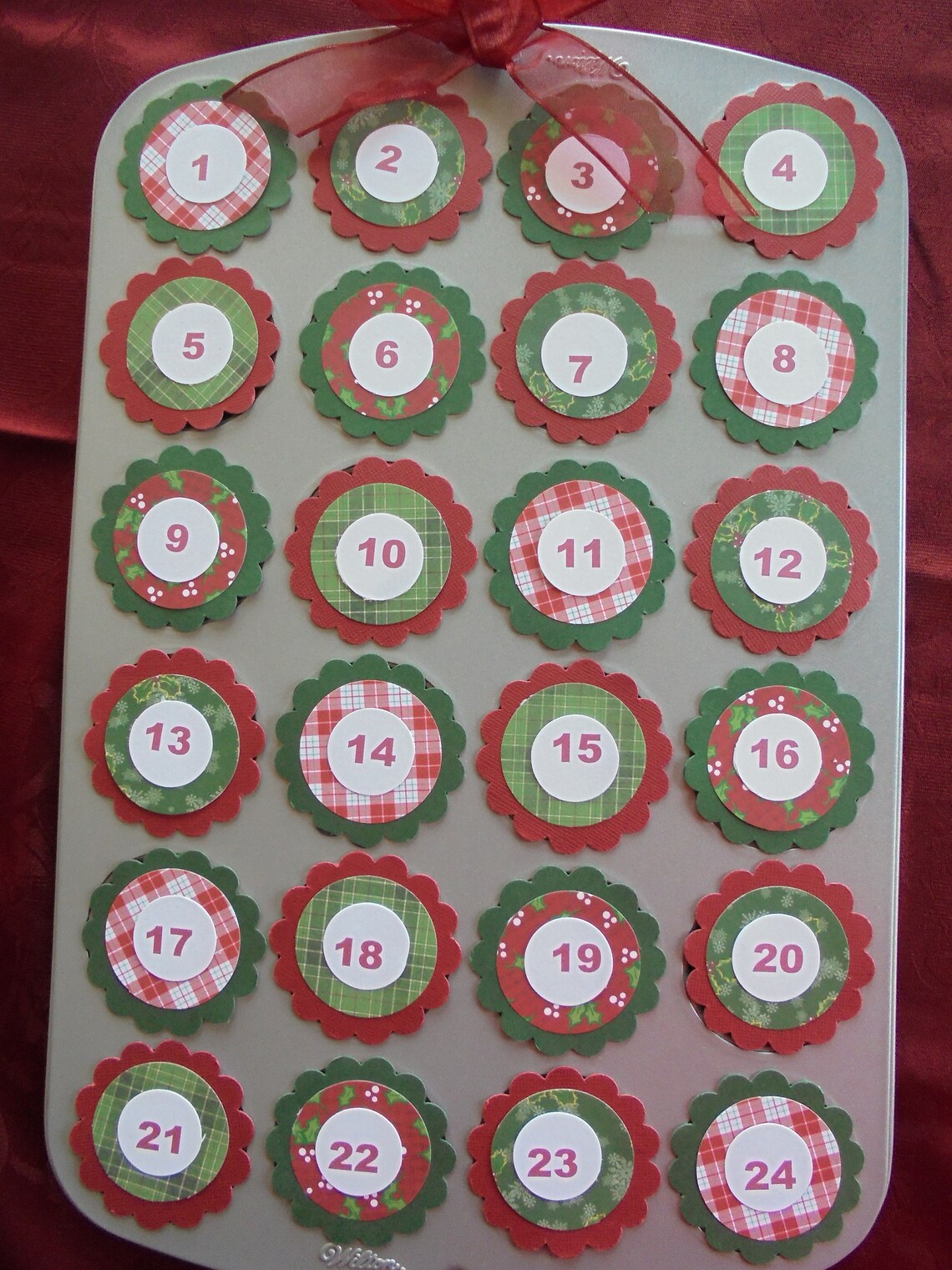 Advent Calendar, Mini Cupcake Tin, COVERS ONLY, Advent Calendar for ...