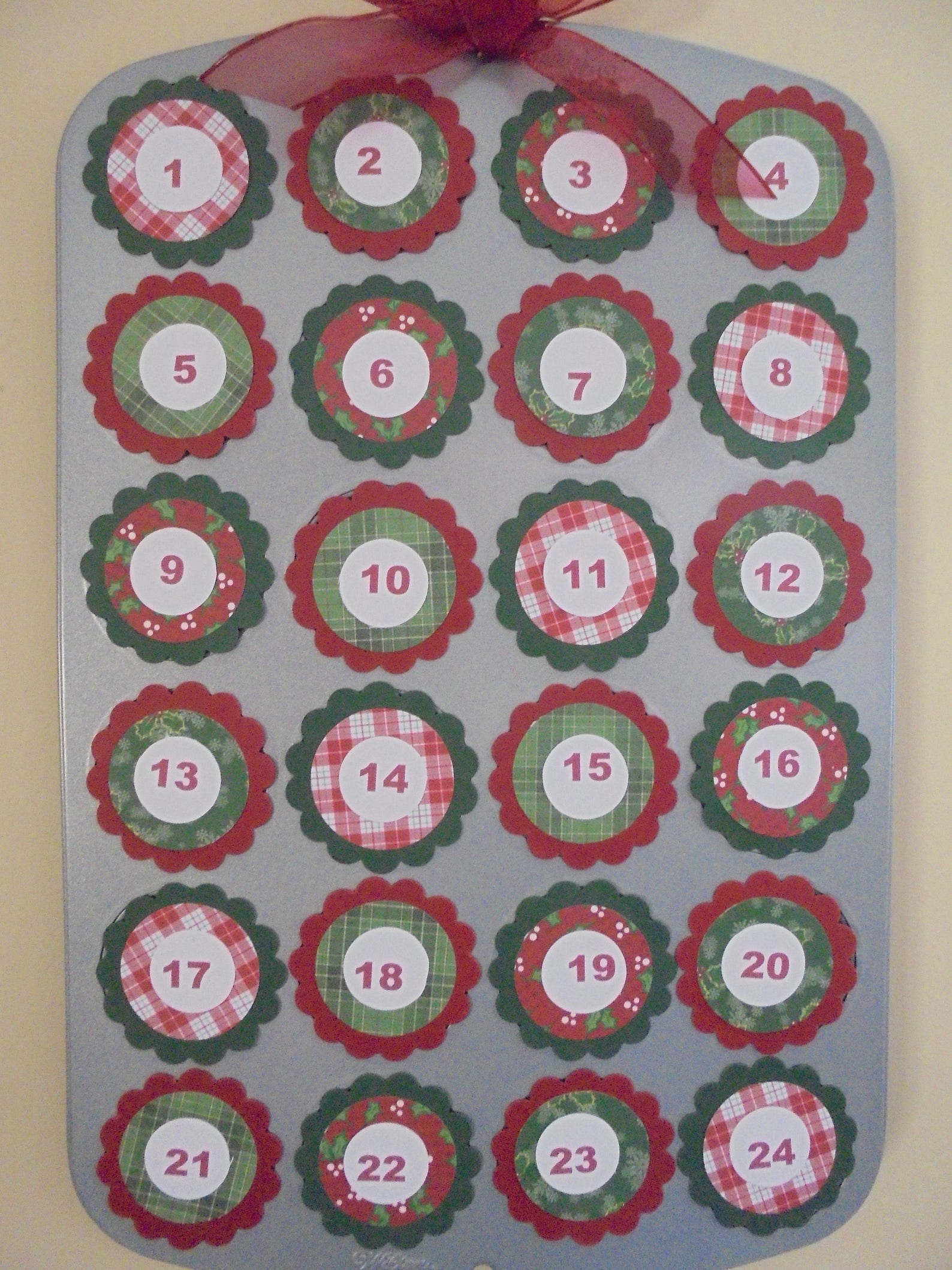 Advent Calendar, Mini Cupcake Tin, COVERS ONLY, Advent Calendar for ...