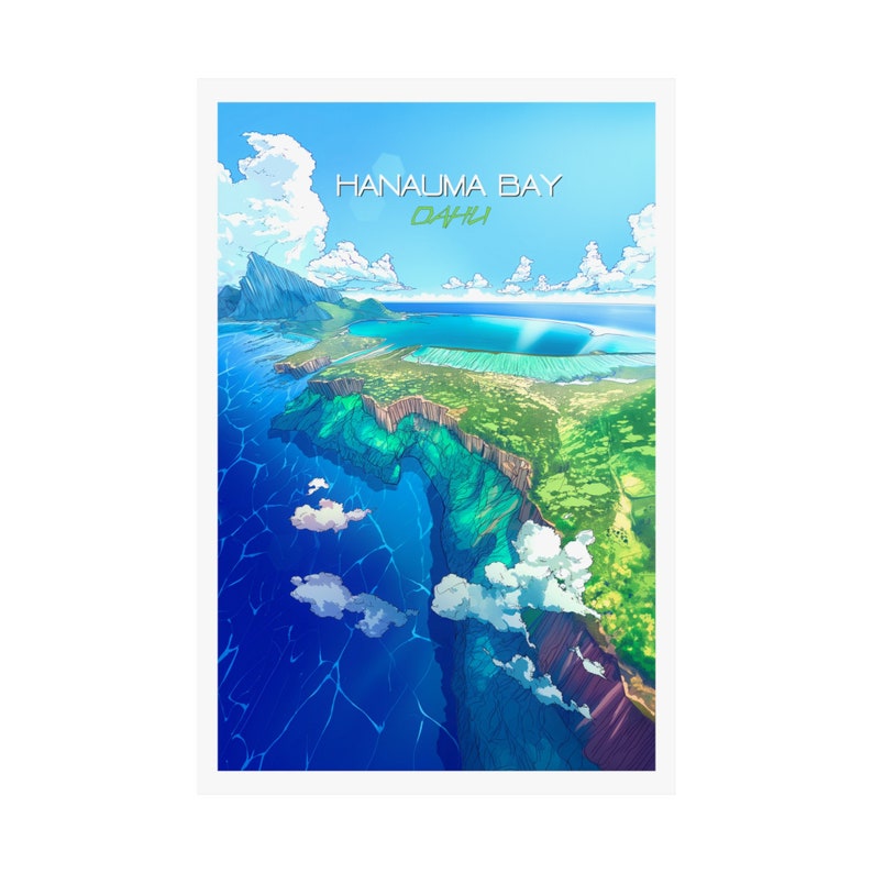 Hanauma Bay Hawaii Print: Beachy Travel Poster, National Park Art - Etsy