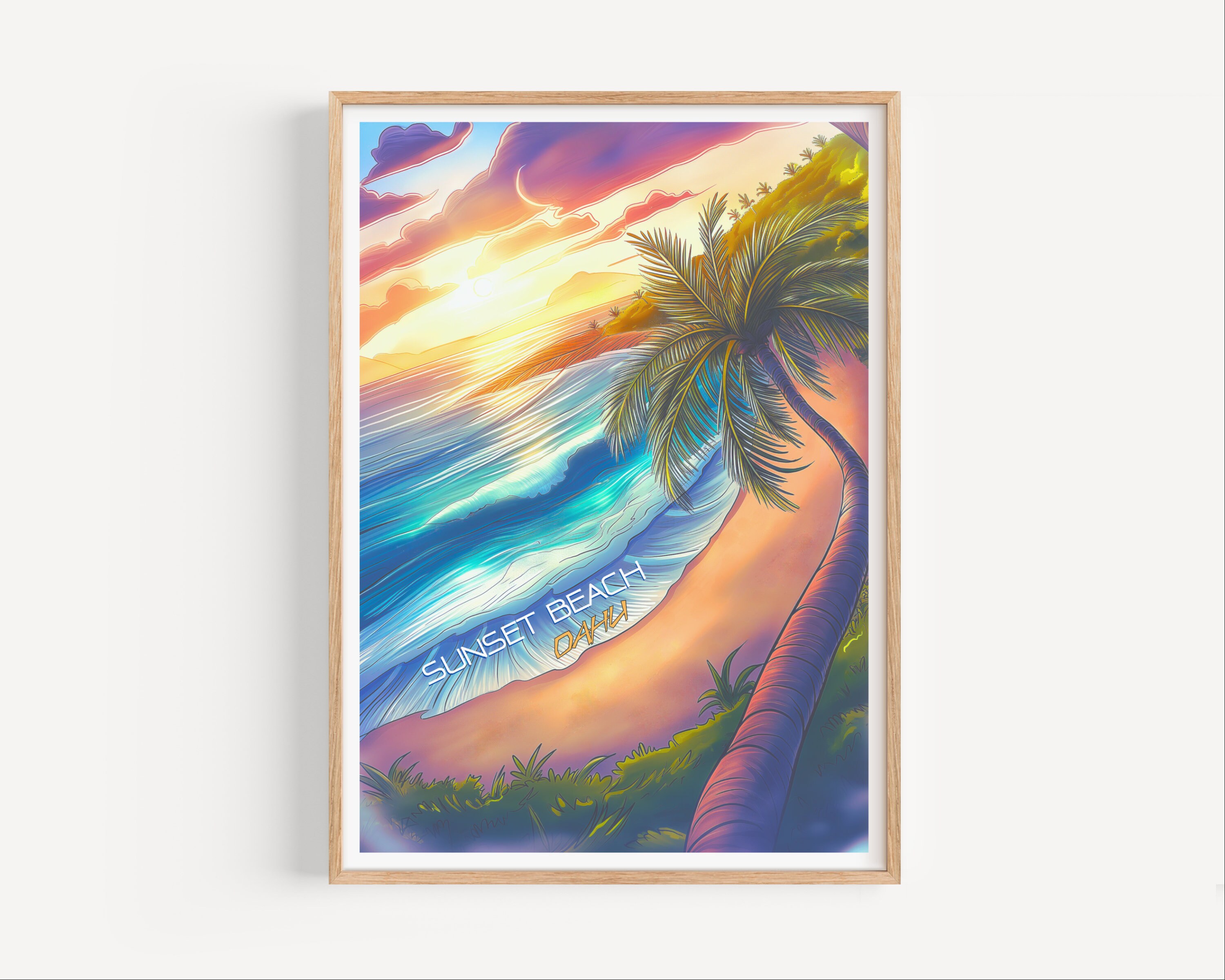 Sunset Beach Surf Poster, North Shore, Oahu, - Etsy