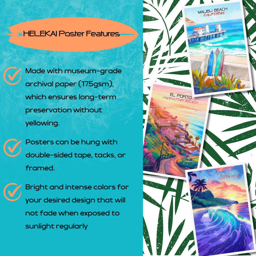 Sunset Beach Surf Poster, North Shore, Oahu, - Etsy