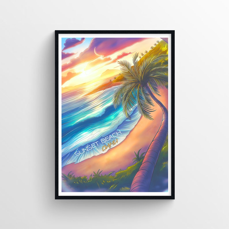 Sunset Beach Surf Poster, North Shore, Oahu, - Etsy