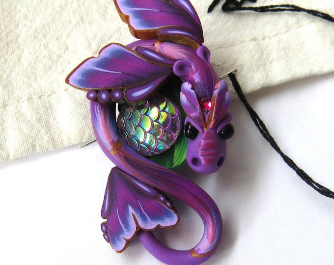 Purple Dragon Needle Minder, Handcrafted From Claybykim Needle Nanny ...