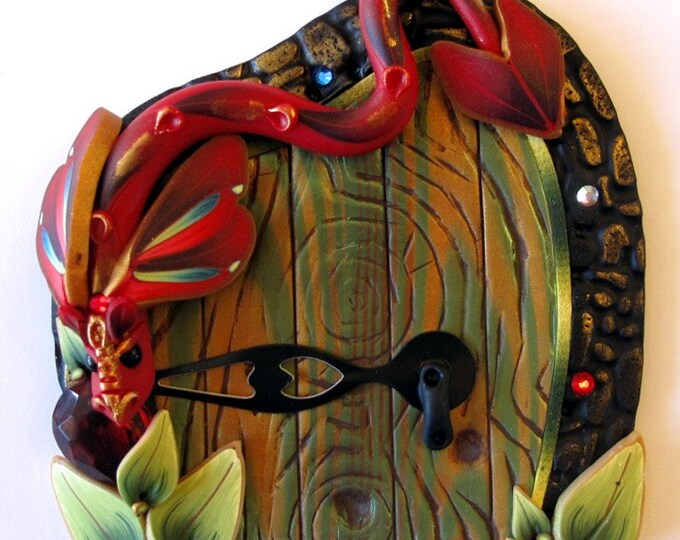 Red Dragon Fairy Door Miniature Kids Wall Decor - Etsy