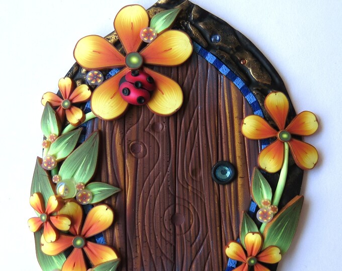 Ladybug Fairy Door Pixie Portal Polymer Clay Miniature Door - Etsy