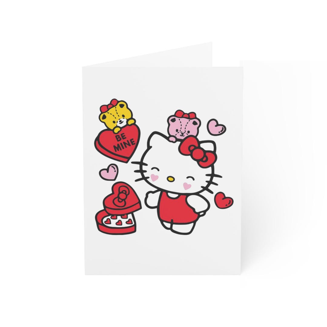 Cute Hello Kitty Greeting Cards for Valentine's Day - Etsy