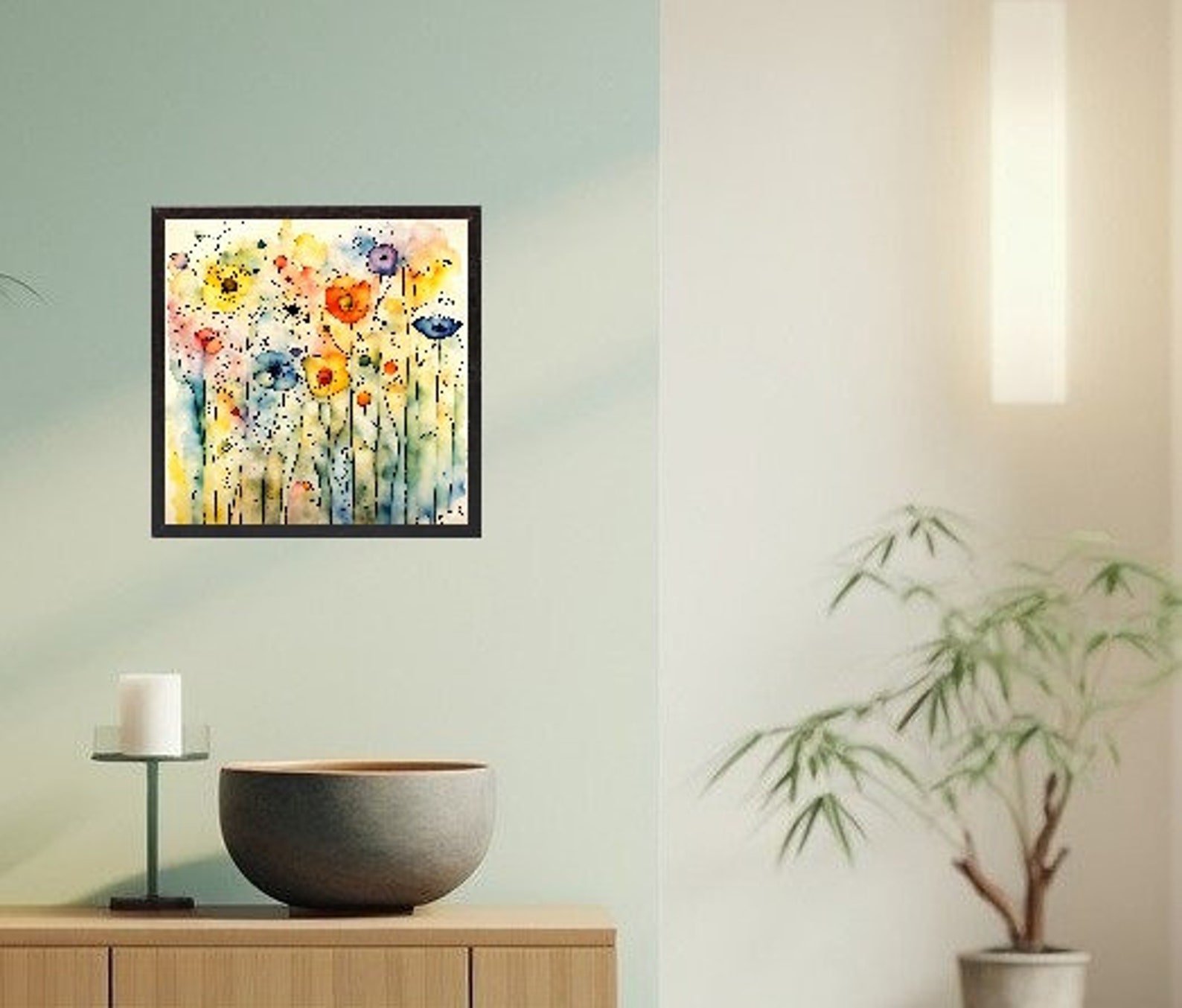 Vibrant Whimsical Watercolor Wildflowers Flowers Blossoms Fantasy Flora ...
