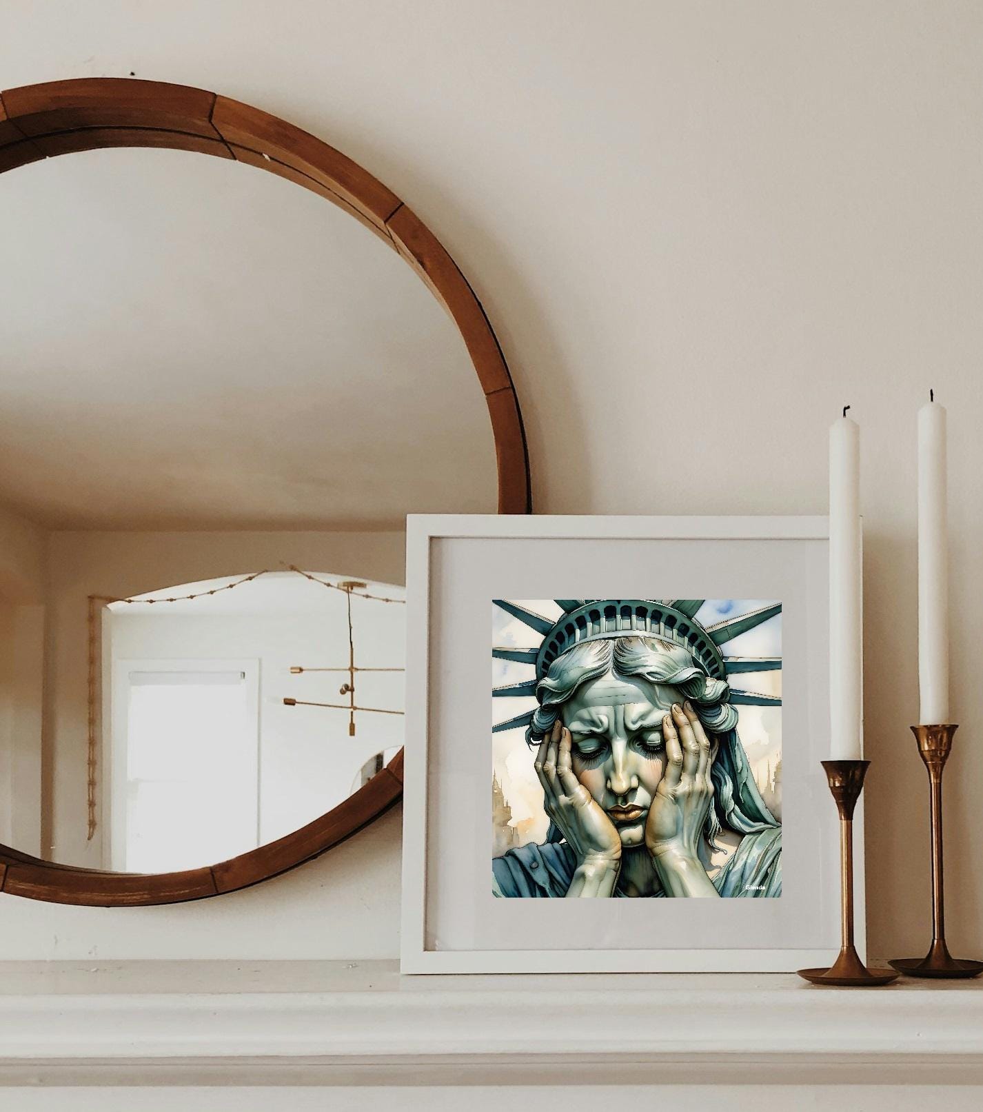 Mourning Statue of Liberty With Hands on Her Face Digital Download - Etsy