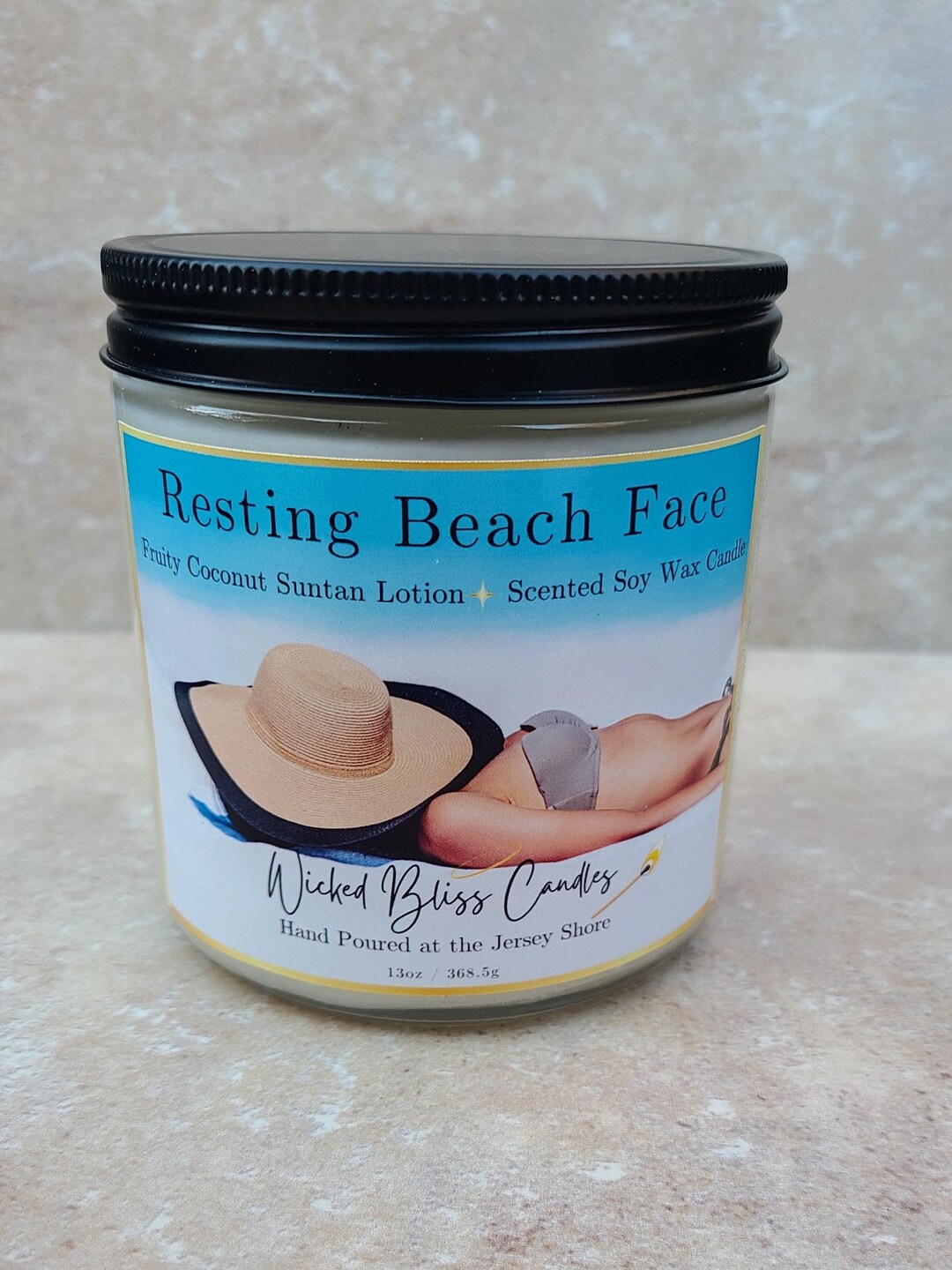13oz Resting Beach Face, Fruity Suntan Lotion Candle, Beach Lover, Summer Candle, Beach Candle ...