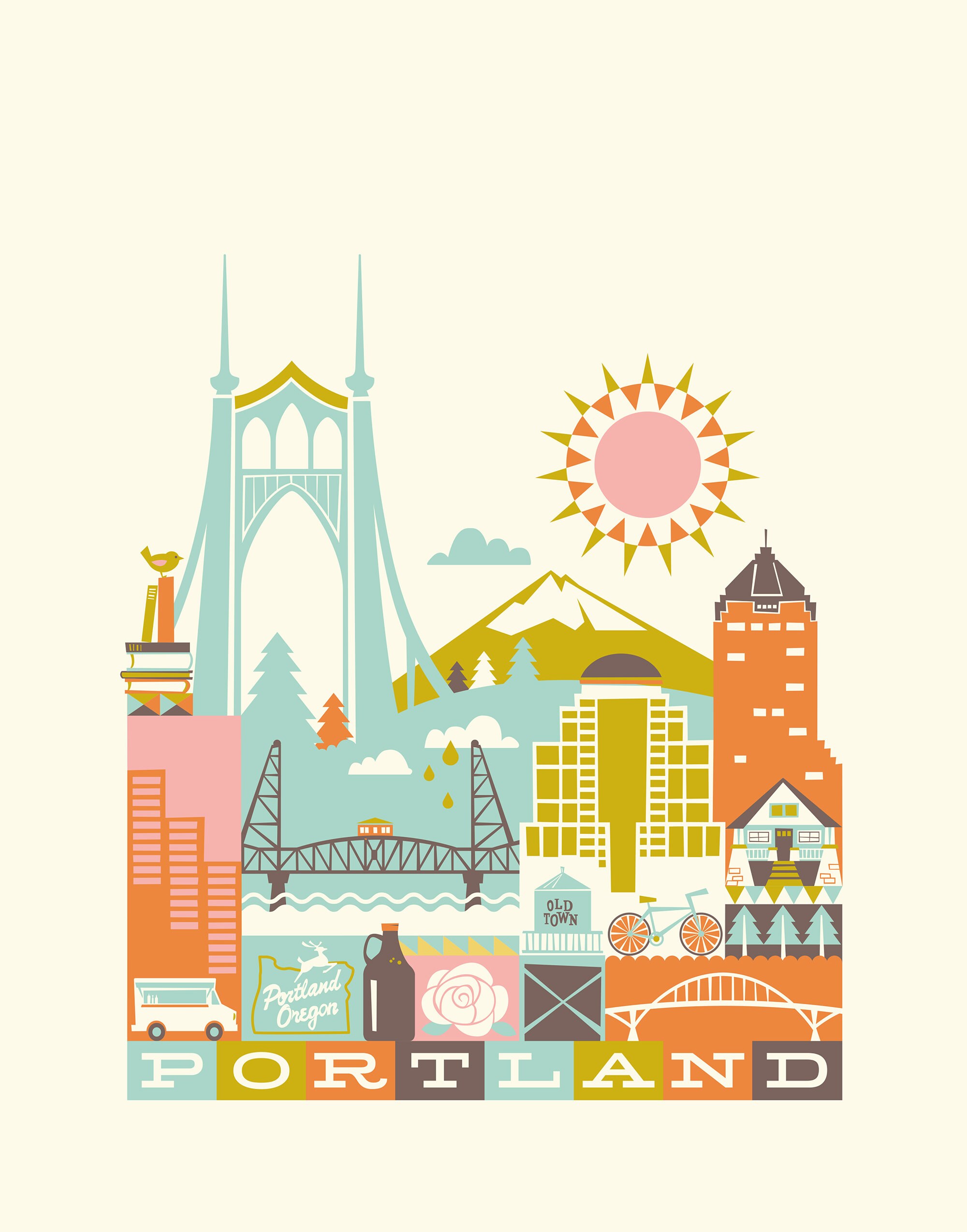 PORTLAND Print 3 Colors Available - Etsy