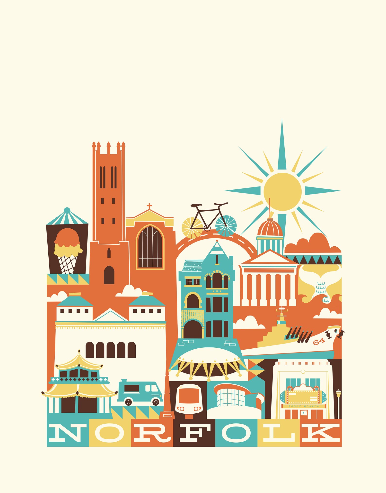 NORFOLK Print 4 Colors Available - Etsy