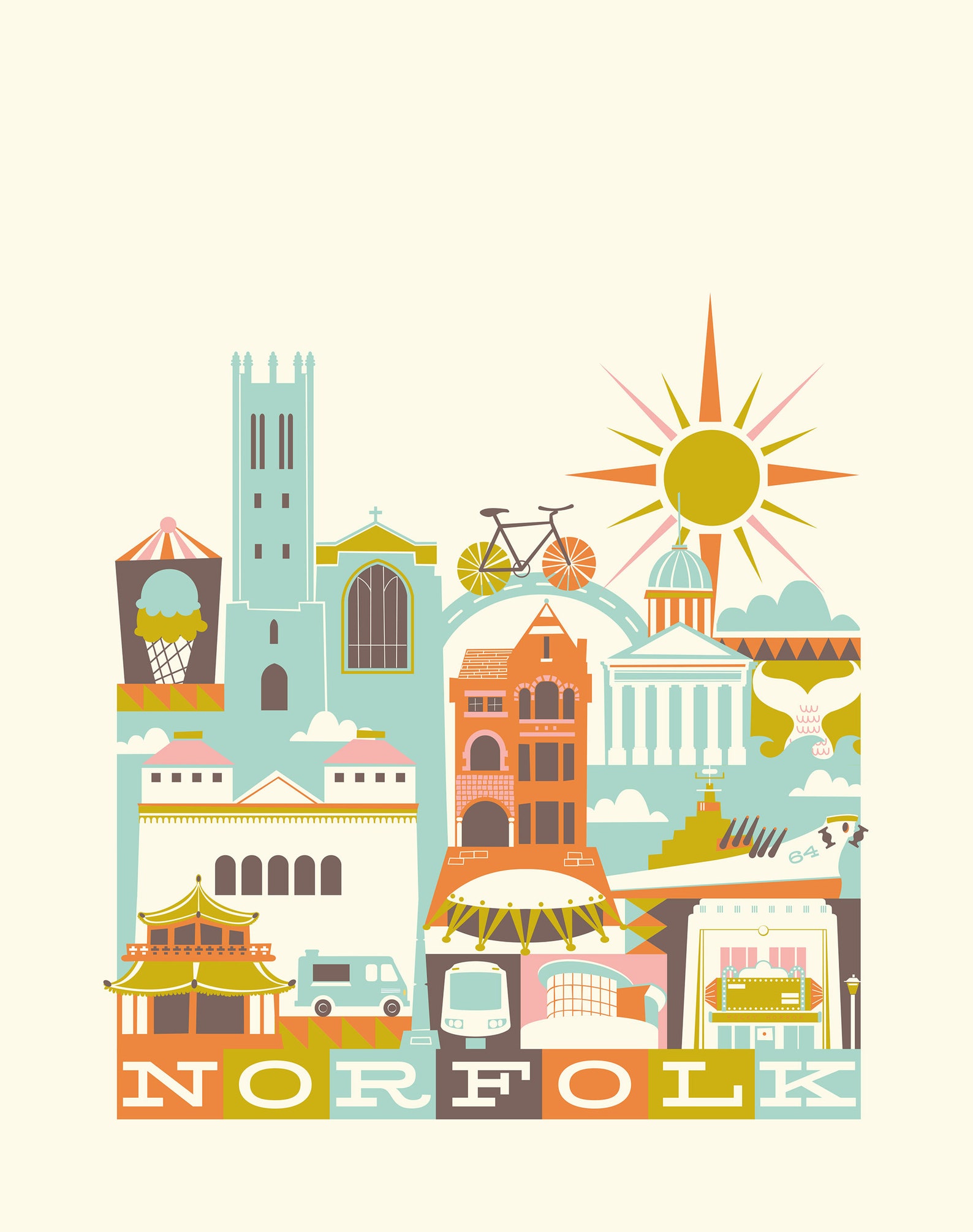 NORFOLK Print 4 Colors Available - Etsy