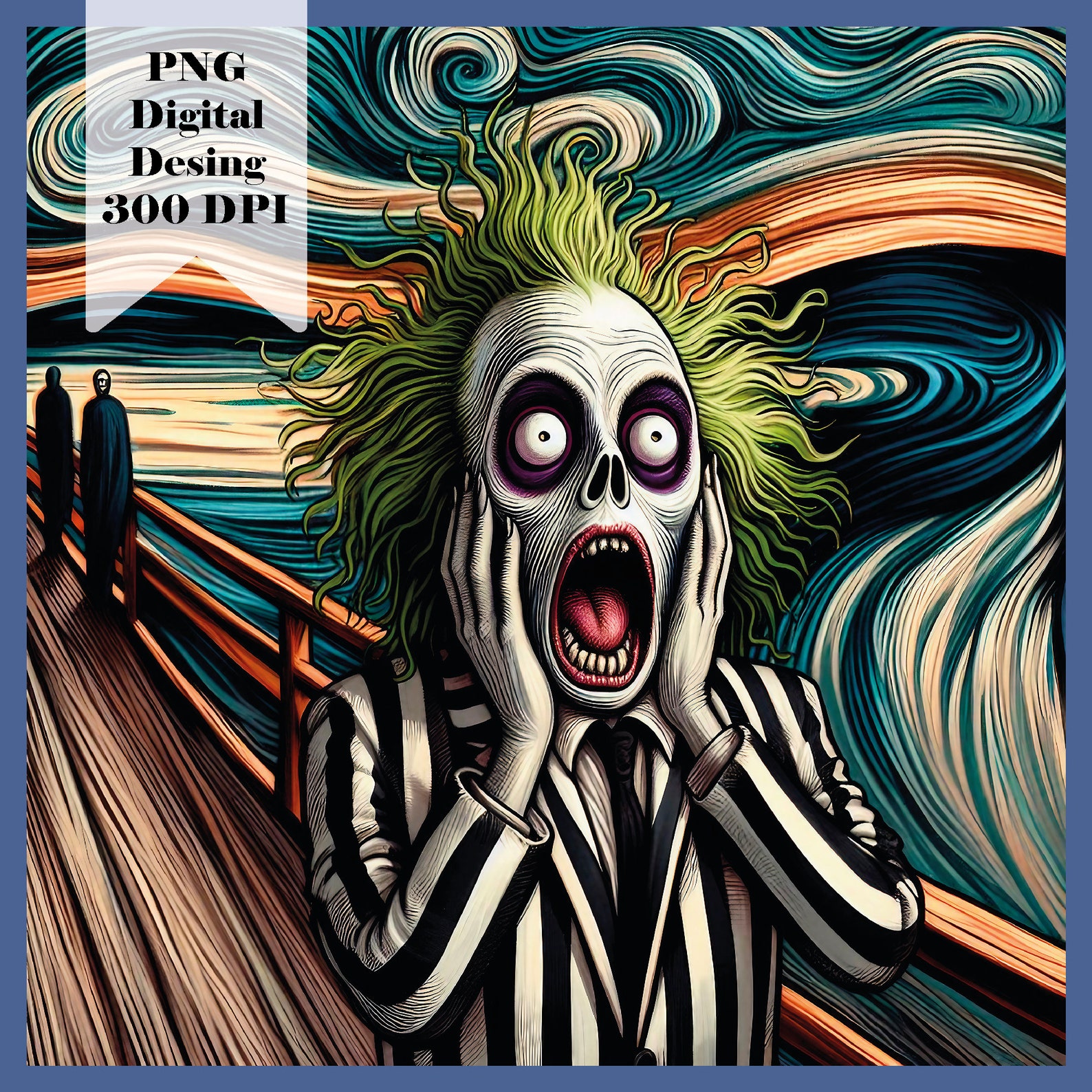 PNG Sublimation Design the Scream Inspired Spooky Character High ...