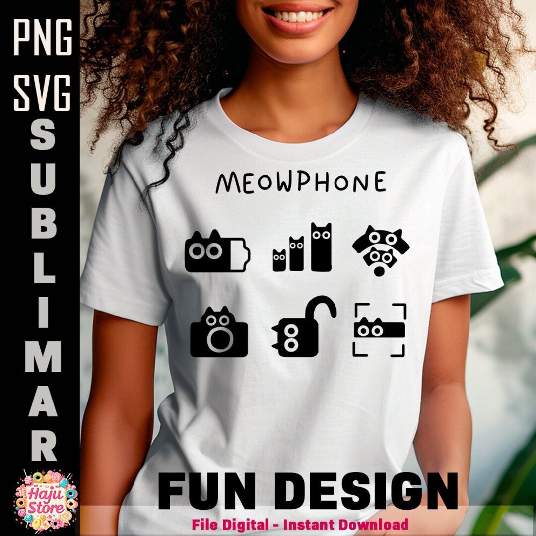 Meow Phone SVG/PNG Illustration - Adorable Cat Design for Digital ...