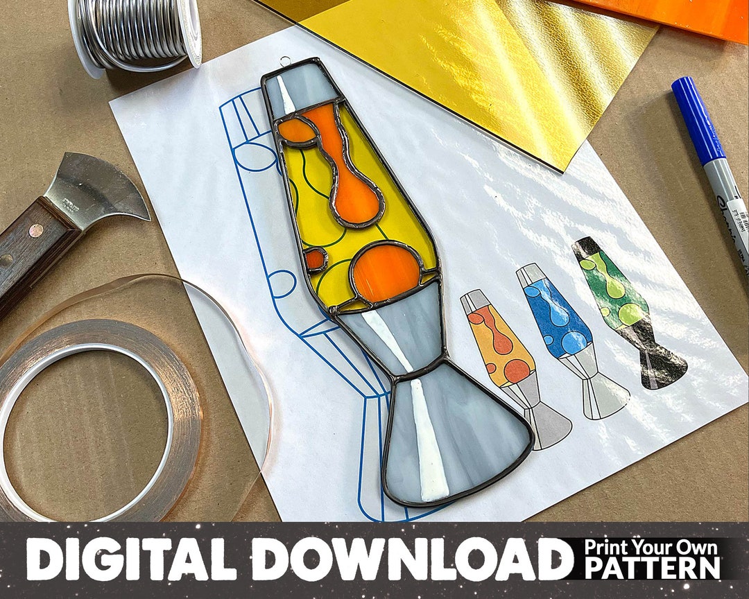 Stained Glass Lava Lamp Pattern: Copper Foil Suncatcher (digital ...