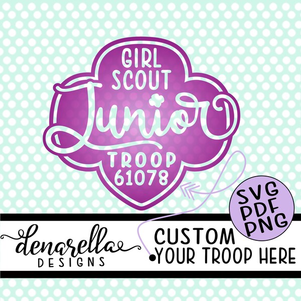 Girl Scout Svg Trefoil With Troop Number - Etsy