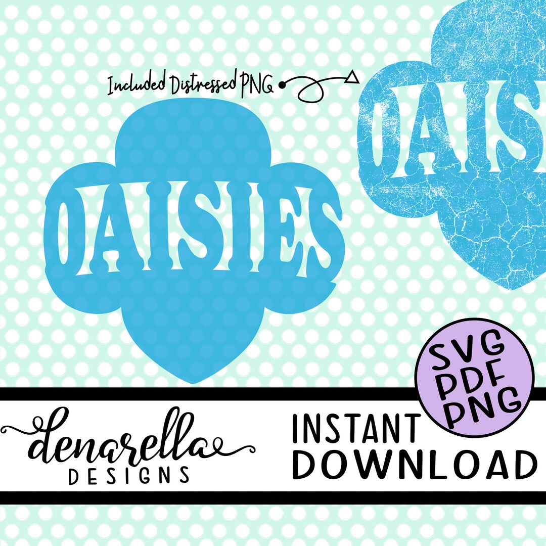 Girl Scout Daisies Trefoil Distort SVG PNG PDF Instant Download Girl ...