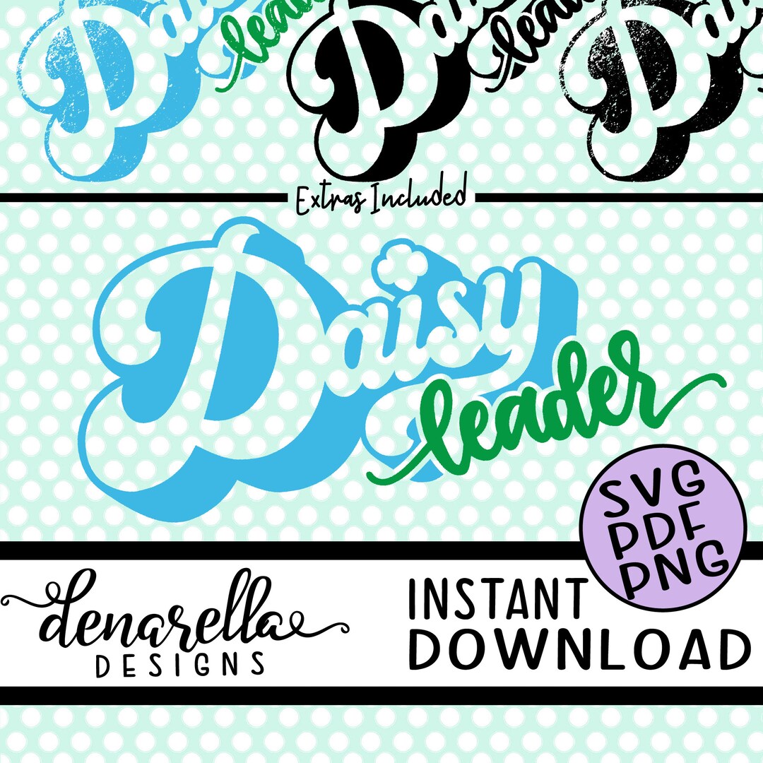 Girl Scout Daisy Leader Retro Text SVG PNG PDF Instant - Etsy Australia